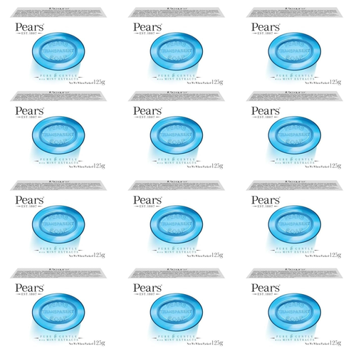Pears Bar Soap Transparent Blue Mint 125g x 12 8901030483837 | eBay UK