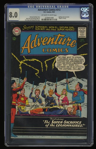 Adventure Comics #312 CGC VF 8.0 Resurrection of Lightning Lad! DC ...
