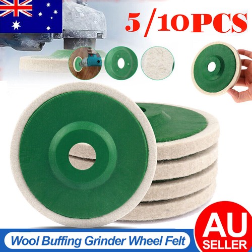 5/10x 125mm Wool Buffing Grinder Wheel Felt Polishing Disc Pad Set Tool ...
