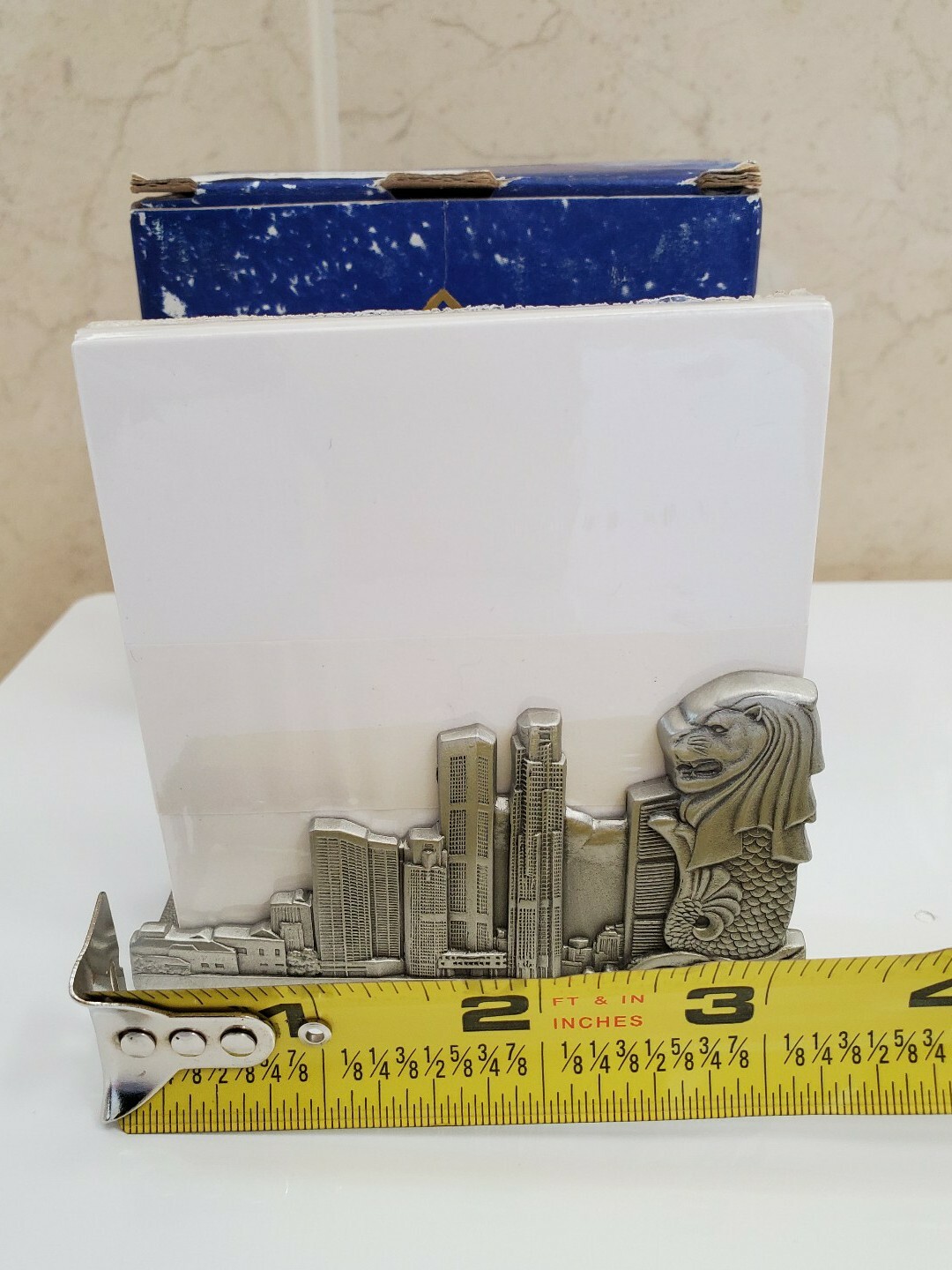 Royal Selangor Pewter Singapore Merlion Lion Fish Card Paper Stand Desk ...