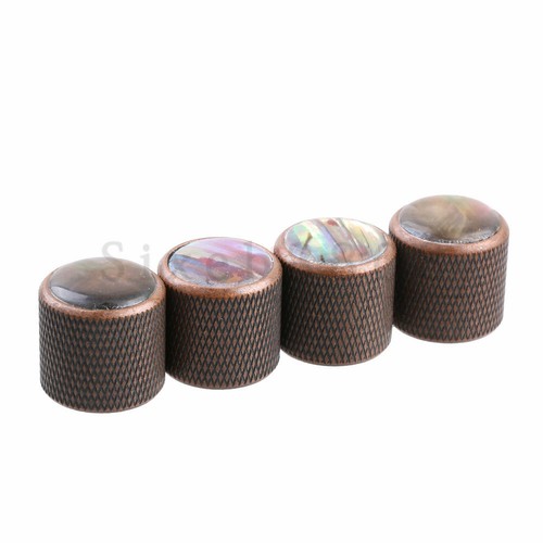4PCS Guitar Bass Volume Tone Control Knobs abalone inlay Dome top ...