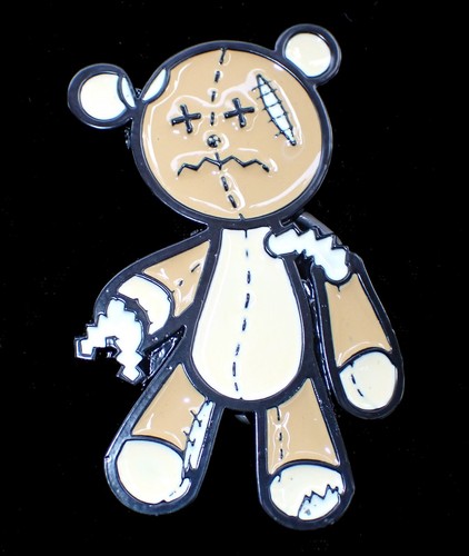 CARTOON STYLE 3D BATTERED & BEAT UP TEDDY BEAR PEWTER BELT BUCKLE NEW ...