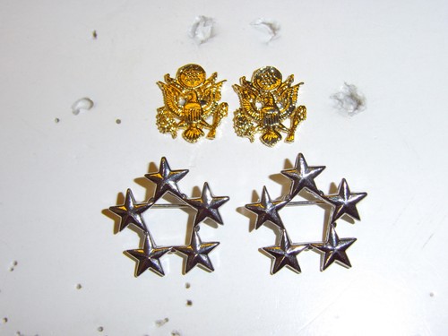 0268p WW2 US Army 5 Star General Rank Stars And Eagles pair R8C | eBay