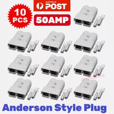 10x Anderson Style Plug Connectors 50 AMP 6AWG 12-24V DC Power Tool ...