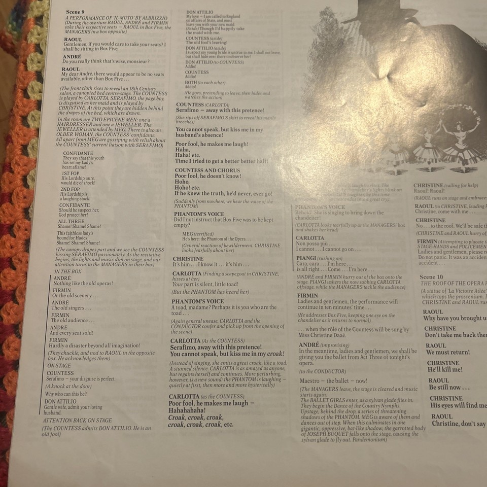 THE PHANTOM OF THE OPERA ORIGINAL CAST 2 VINYL LP SET 1987 MUSICAL ...