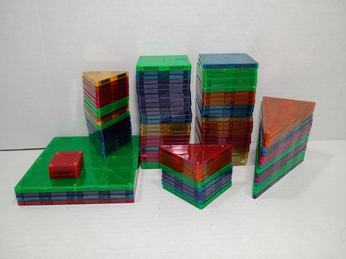 Magna Tiles Lot Of 100 Pieces Magnetic Building Assorted Shapes STEM ...