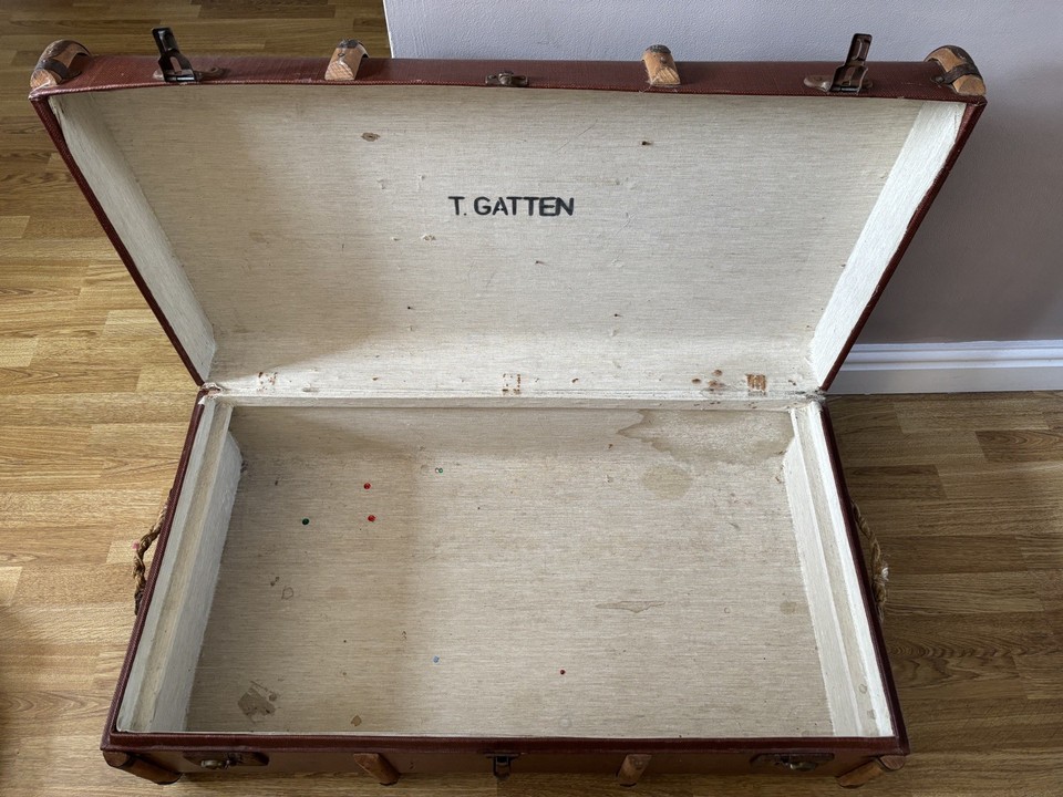 Vintage 1930s/40s Steamer Trunk suitcase coffee table storage | eBay UK