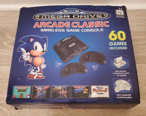 BOXED SEGA MEGA DRIVE ARCADE CLASSICS WIRELESS GAMES CONSOLE BOXED 60 ...