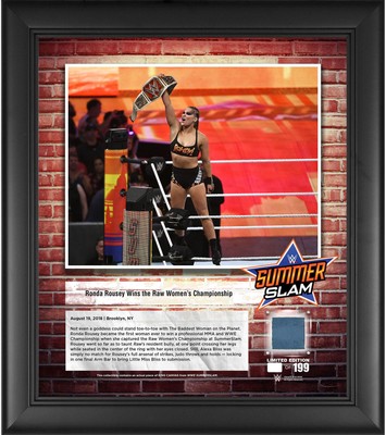 Ronda Rousey WWE Framed 15x17 2018 SummerSlam Collage w/Piece MU Canvas ...