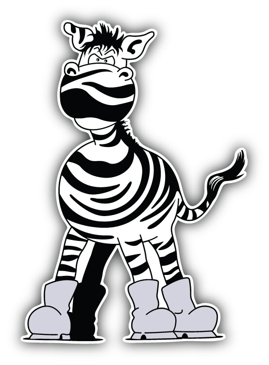 Funny Angry Zebra Animal Car Bumper Sticker Decal - ''SIZES'' | eBay