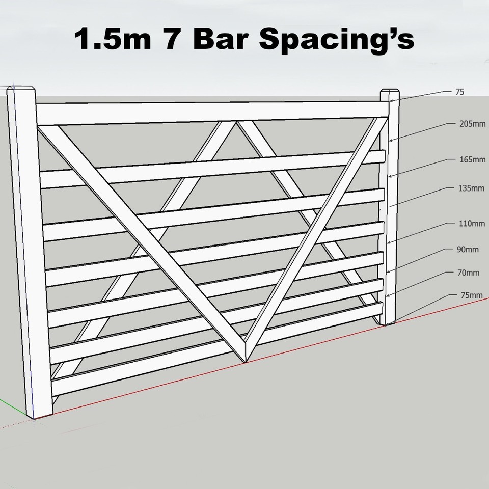 Timber Diamond Braced Entrance Gate Pressure Treated Rough Sawn Larch ...