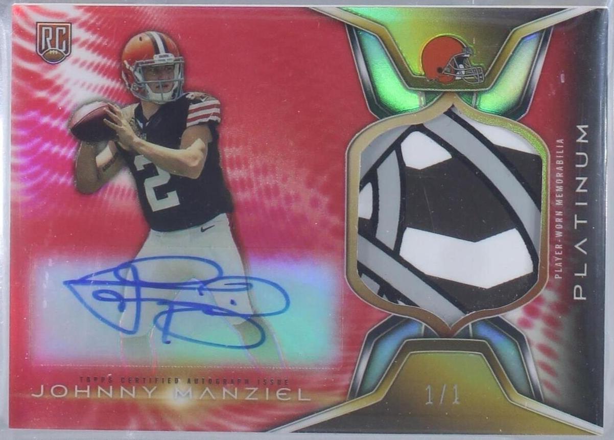 2014 Topps Platinum - Autograph Rookie Refractor Patch Johnny Manziel # ...