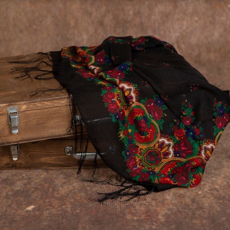 KURDİSH SCARF • Floral Tassel Fashion Scarf • Kurdish Cotton Black ...