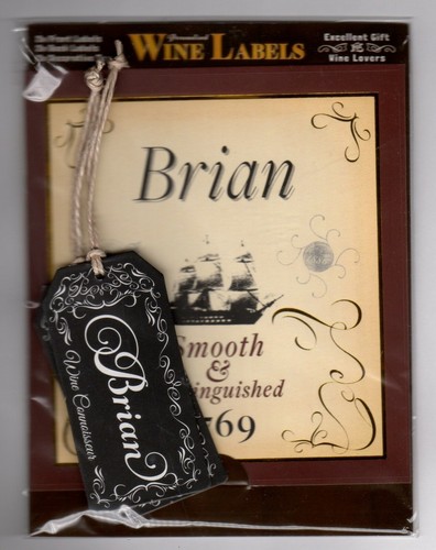 "Brian" Personalized Wine Bottle Labels & Decorative Tags 6 Pieces ...