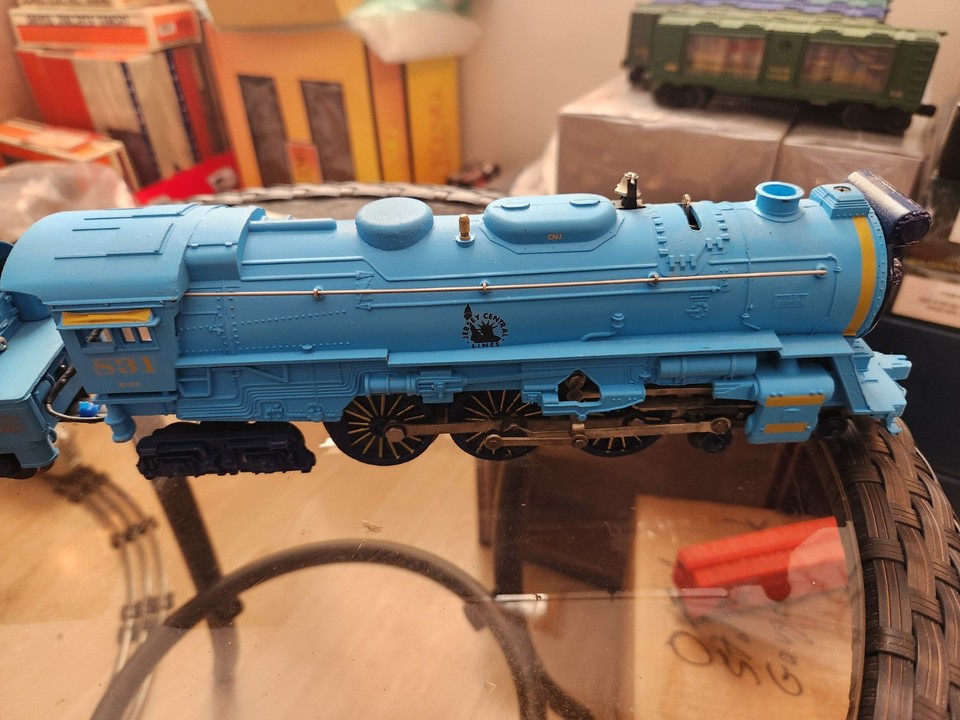 LlONEL CUSTOM POSTWAR 665 STEAM JERSEY CENTRAL BLUE COMET & 6 CAR ...