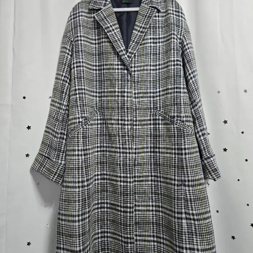 Benetton Check Long Coat Free Size Stylish Outerwear | eBay