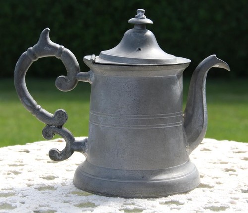 Pewter Tea Pot Boston Colonial Style Primitive Antique Partial Touch ...