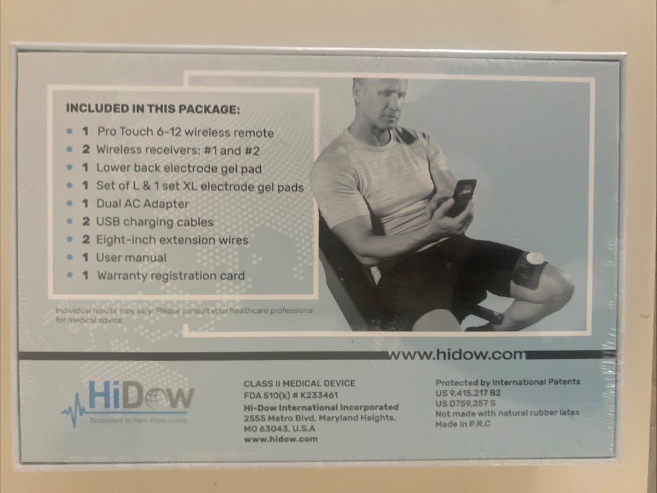 NEW HiDow Pro Touch 6-12 Professional Strength TENS & EMS Wireless ...