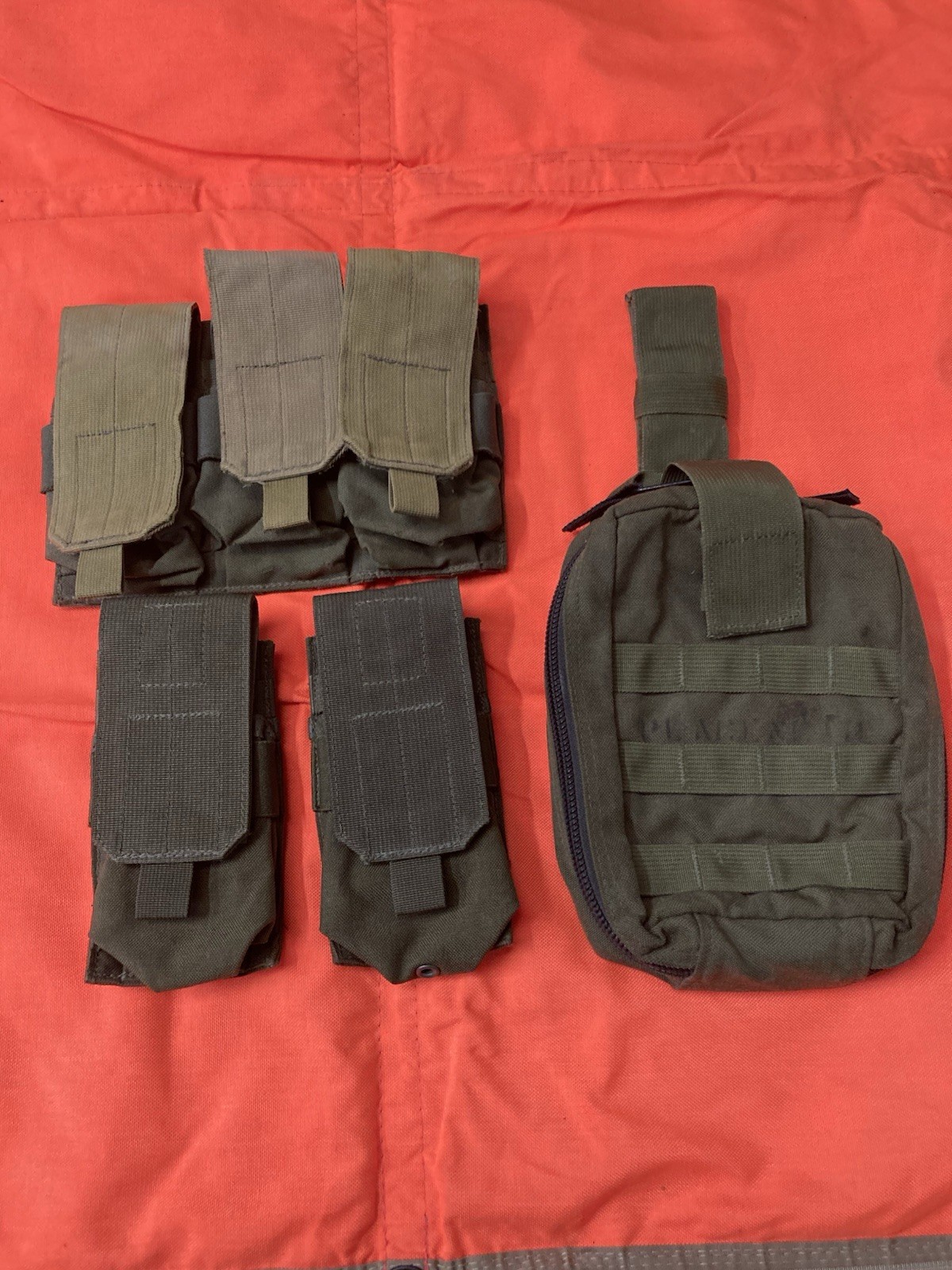 Blackhawk MOLLE Mag Pouch Lot + Drop Leg IFAK Pouch (Used) Od Green ...