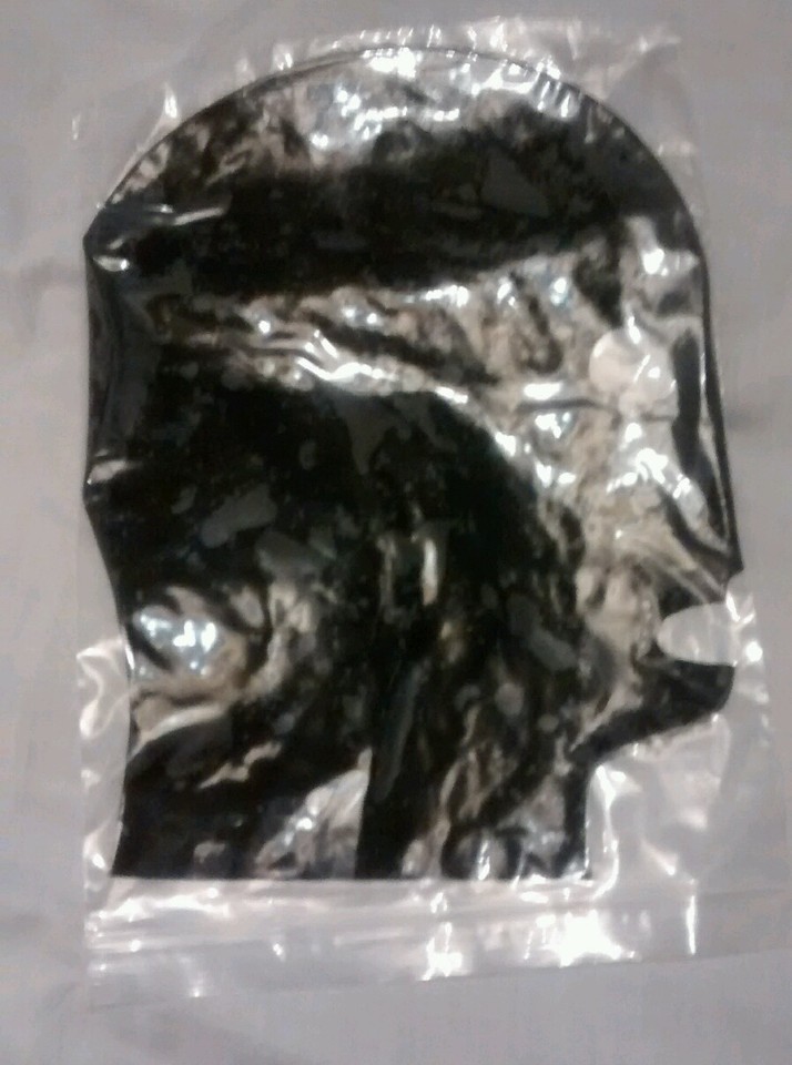 Black Latex Rubber Hood Mask Non Zipper Pull On Back Natural Rubber ...