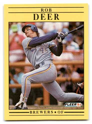 Rob Deer 1991 Fleer Baseball #580a Milwaukee Brewers | eBay