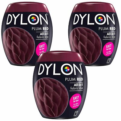 Dylon Washing Machine Fabric Dye Pod, Plum Red, 3 Packs of 350g ...
