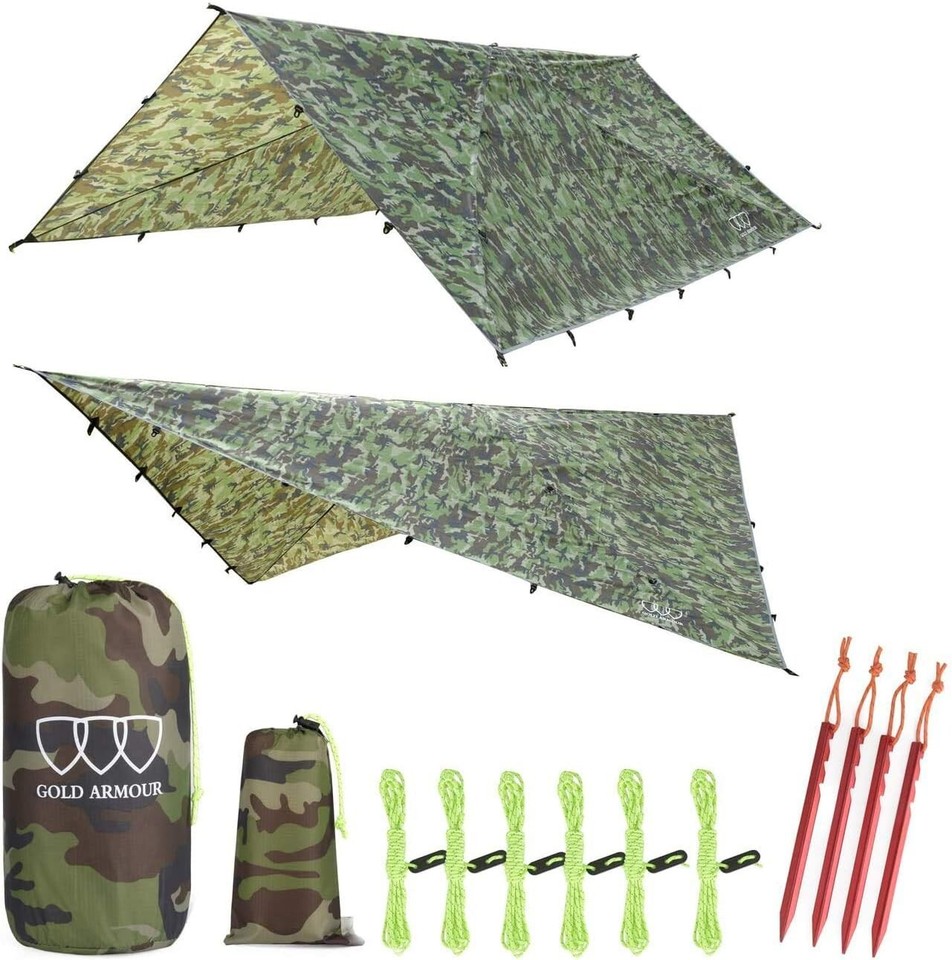 Complete Camping Gear - Waterproof 12ft x 10ft Rain Fly Tarp with ...