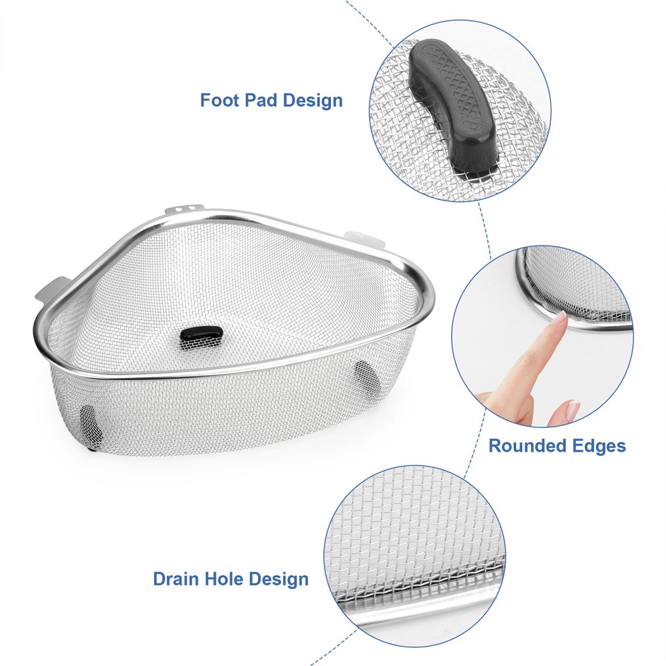 Stainless Steel Triangle Sink Strainer Basket, Food Catcher, Kitchen ...