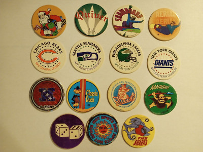 Vintage Pogs Milk Caps Lot Of 15 NFL, Surfing, Snowboarding, Santa | eBay