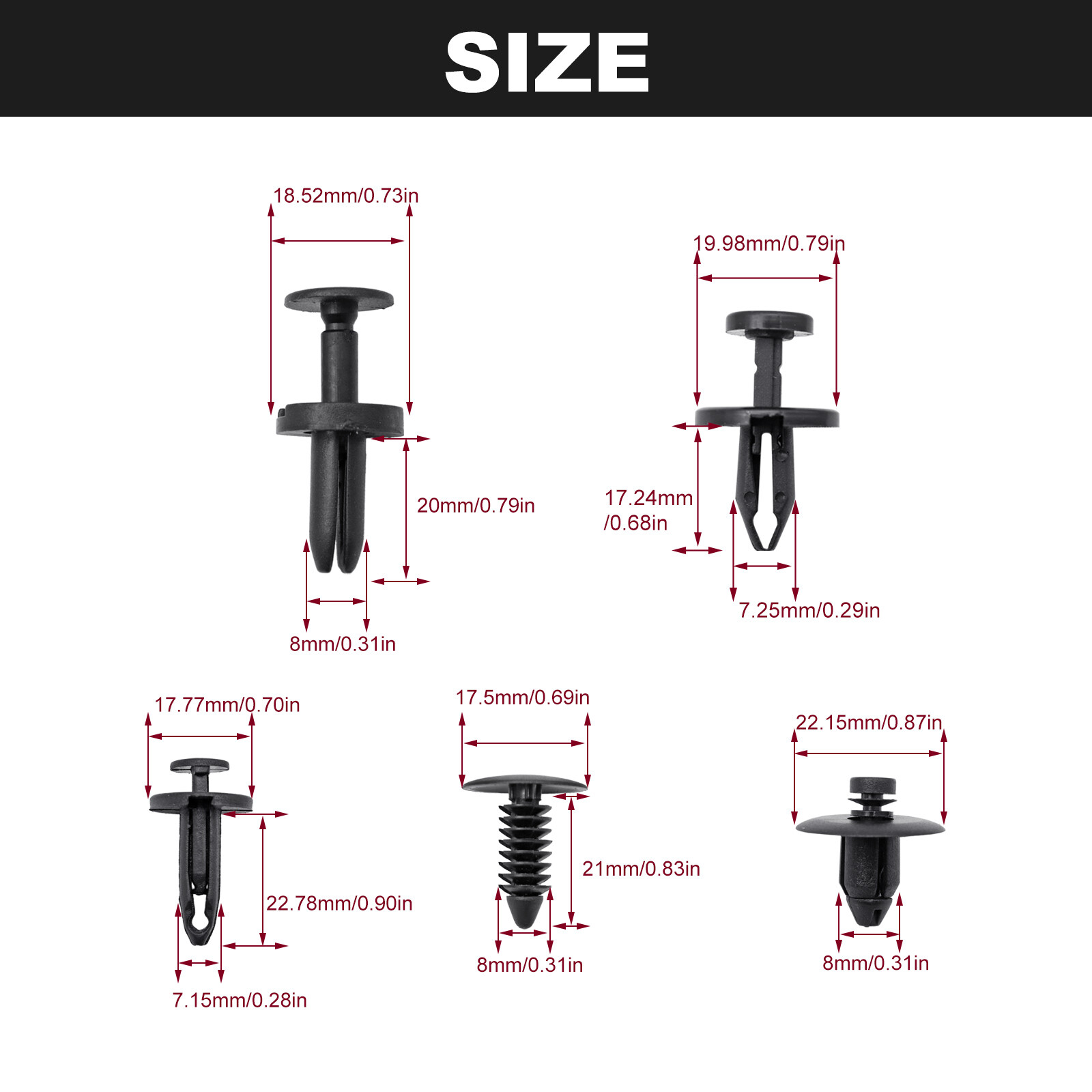 50 Clips fit Dodge Charger Bumper Fender Fascia Retainer Fastener Push ...