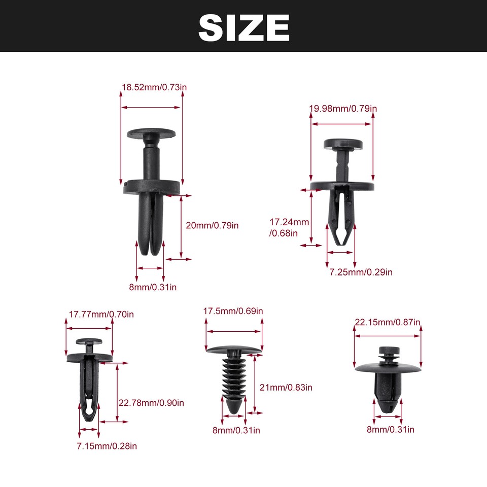 50 Clips fit Dodge Charger Bumper Fender Fascia Retainer Fastener Push ...