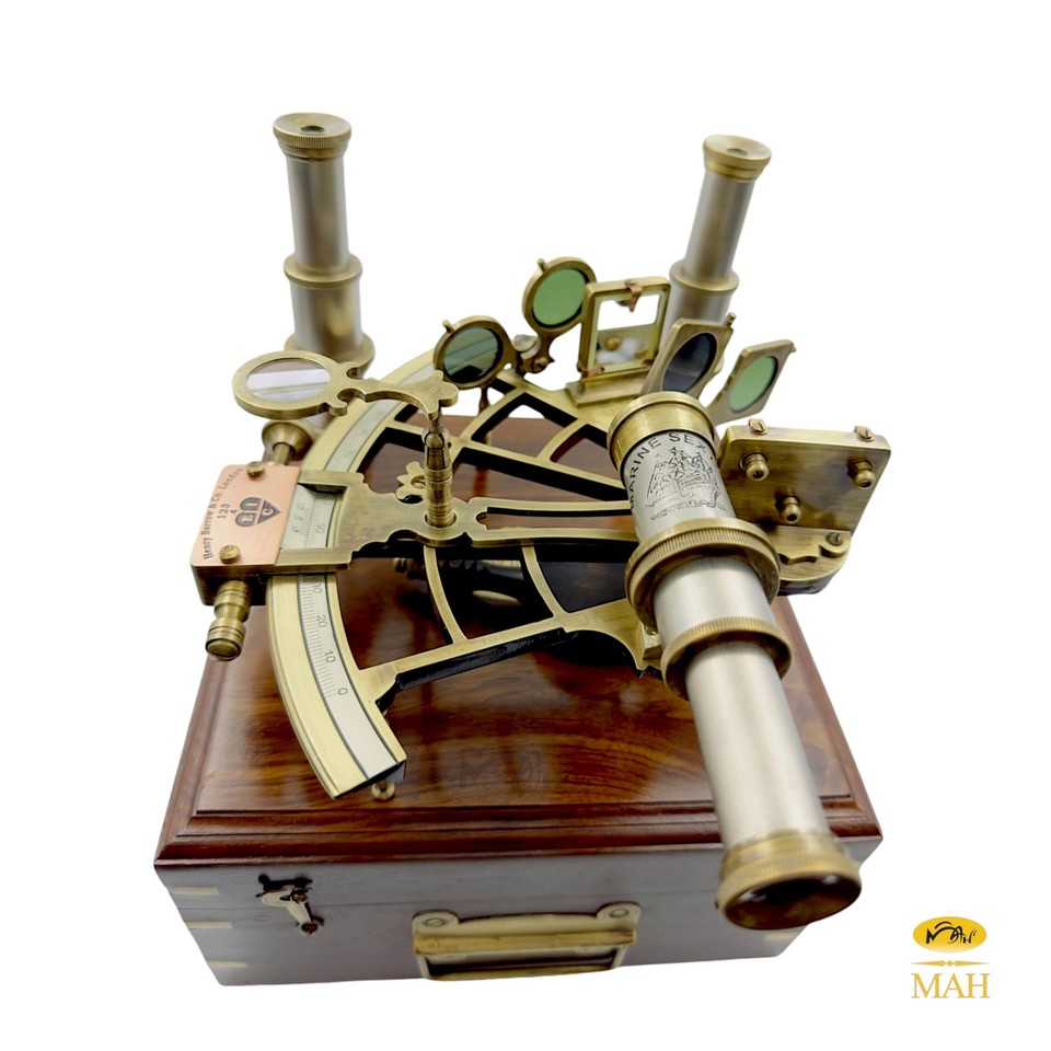 8 Inch Brass Big Ship History Captain Sextant Handmade Gift for Father ...