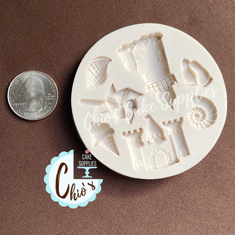 Sand castle, ice cream, windmill, shells / Beach themed silicone mold ...