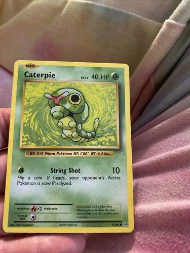 POKEMON Trading Card basic caterpie LV.13 40HP Sting Shot 3/108 | eBay