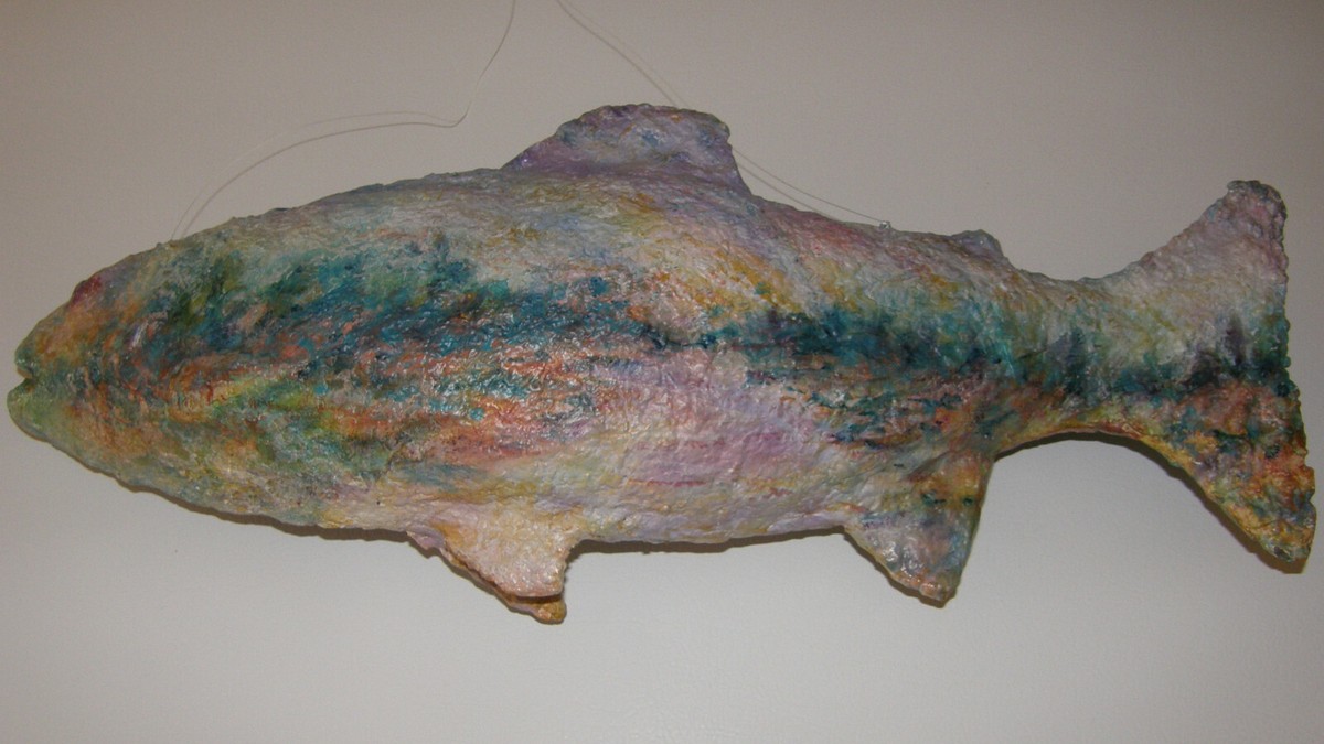 Paper Mache Fish Paintings Paper Mache Fish At Local Art Gallery