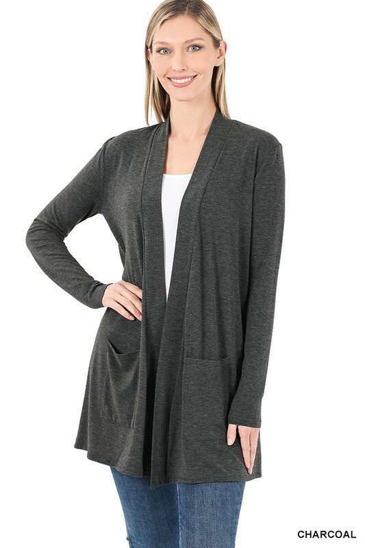 Womens Open Front Fly Away Cardigan Sweater Long Sleeve With Pockets ...