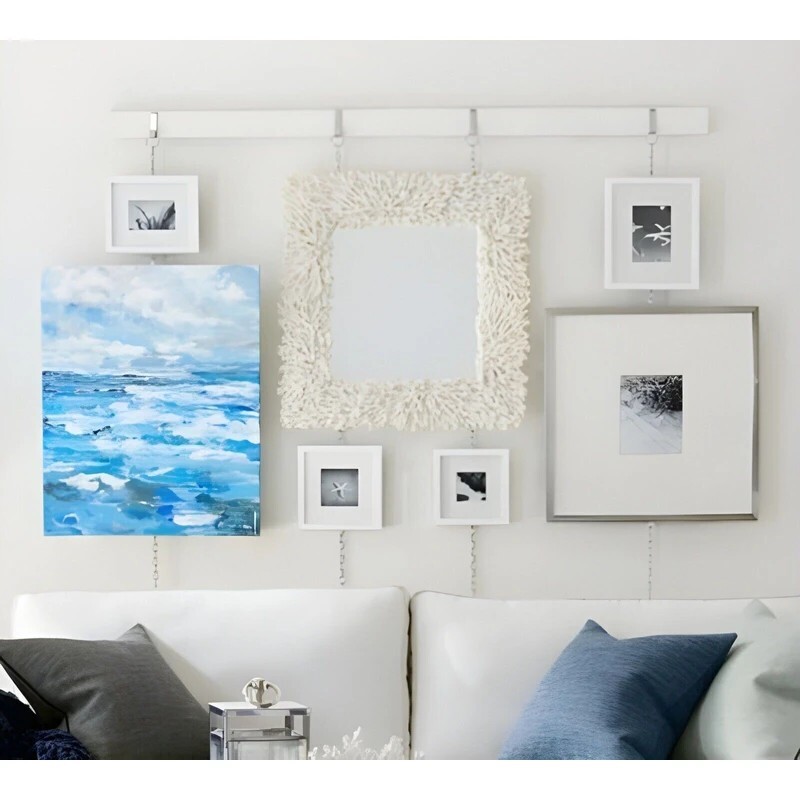 Multi Photo Frame Rail, Hanging Picture Modern Display, Wall Art ...