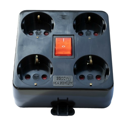 16A European EU German Standard Power 4x outlets Plug Wall Socket ...