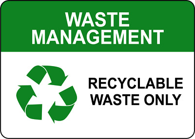 WASTE MANAGEMENT RECYCLABLE WASTE ONLY| Laminated Vinyl Decal Sticker ...