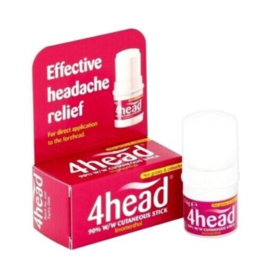 4HEAD HEADACHE & MIGRAINE RELIEF STICK 3.6G | eBay