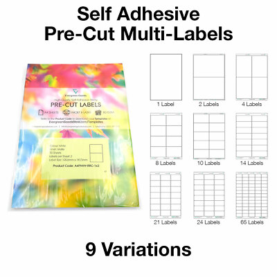 Pre-Cut Address Labels A4 MATT Business Sticker Printing Paper Adhesive ...