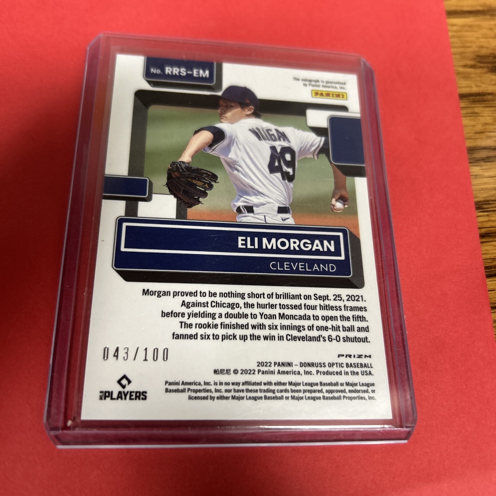 2022 Panini Donruss Optic - Rated Rookie Signatures Purple Prizm #RRS-EM Eli Morgan /100 (AU, RC ...