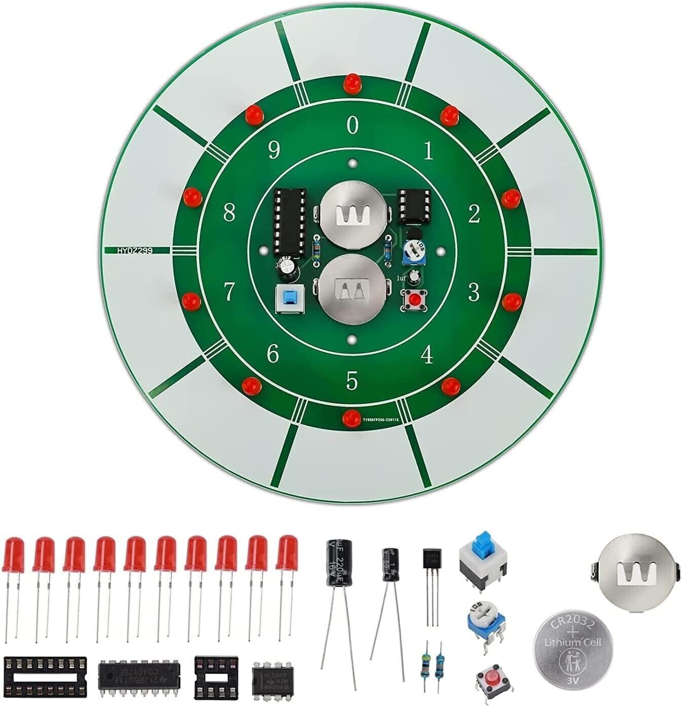Adjustable Speed LED Light Lucky Wheel DIY Kit for Soldering Project ...