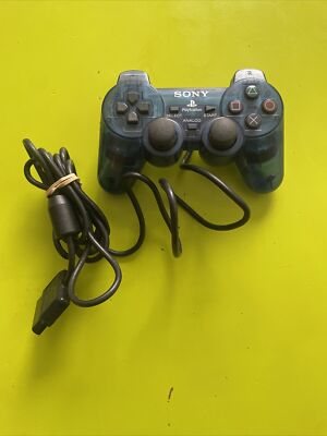 Sony PlayStation 2 PS2 Ocean Blue Clear Controller DualShock OEM SCPH ...