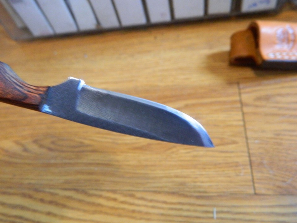 ANZA KNIVES 5" MODEL# 6F MINI DROP POINT ELK & WALNUT FIXED BLADE KNIFE ...