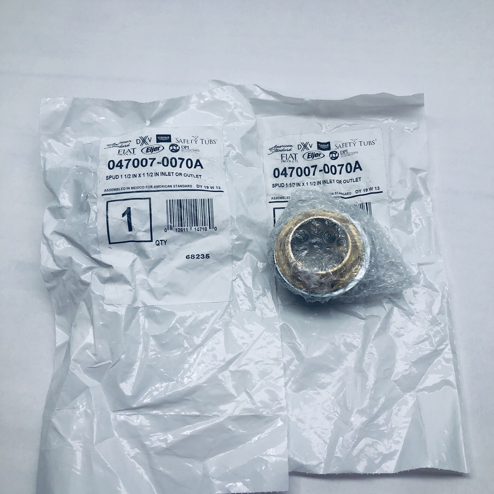 QTY 2 AMERICAN STANDARD 4THJ7 SPUD 1-1/2INX1-1/2IN INLET OR OUTLET ...