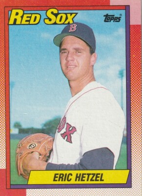 FREE SHIPPING-MINT-1990 Topps #629 Eric Hetzel Boston Red Sox PLUS ...
