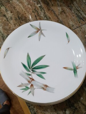 5 Noritake Fine China # 5027 Canton Pattern Bamboo 10.25” Dinner Plates ...