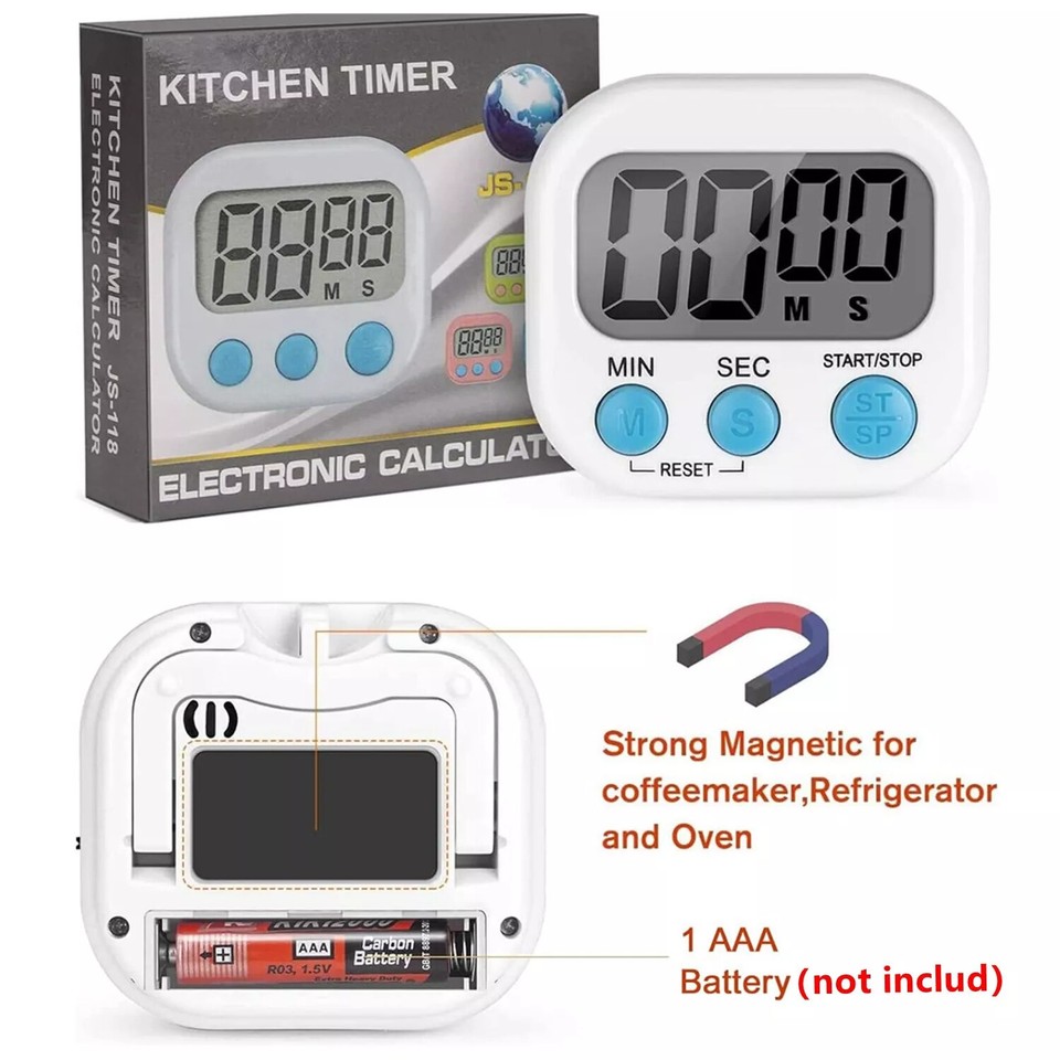 Compact Digital Timer, Kitchen All-Purpose Timers Count Up or Down ...