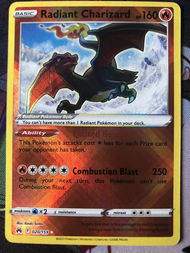 Pokémon TCG Radiant Charizard Crown Zenith 020/159 Holo Radiant Rare | eBay